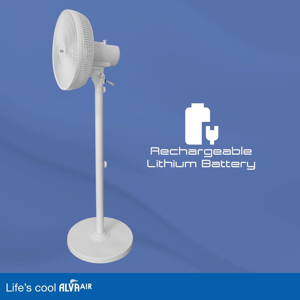 30CM RECHARGEABLE 110CM TALL PEDESTAL FAN (BATTERY BACKUP) – Alva Lifestyle