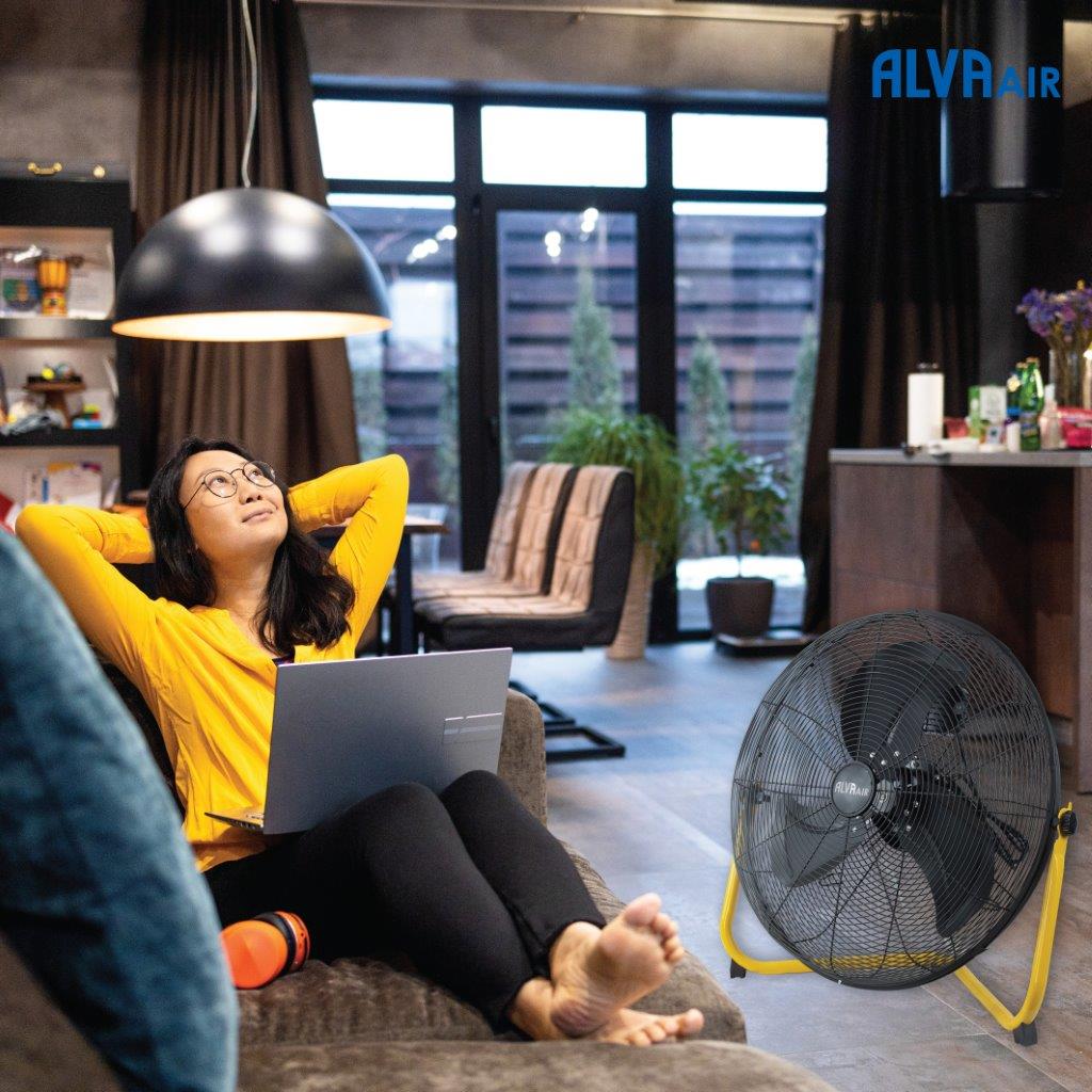 45cm FLOOR FAN – HIGH VELOCITY (MATT BLACK) – Alva Lifestyle