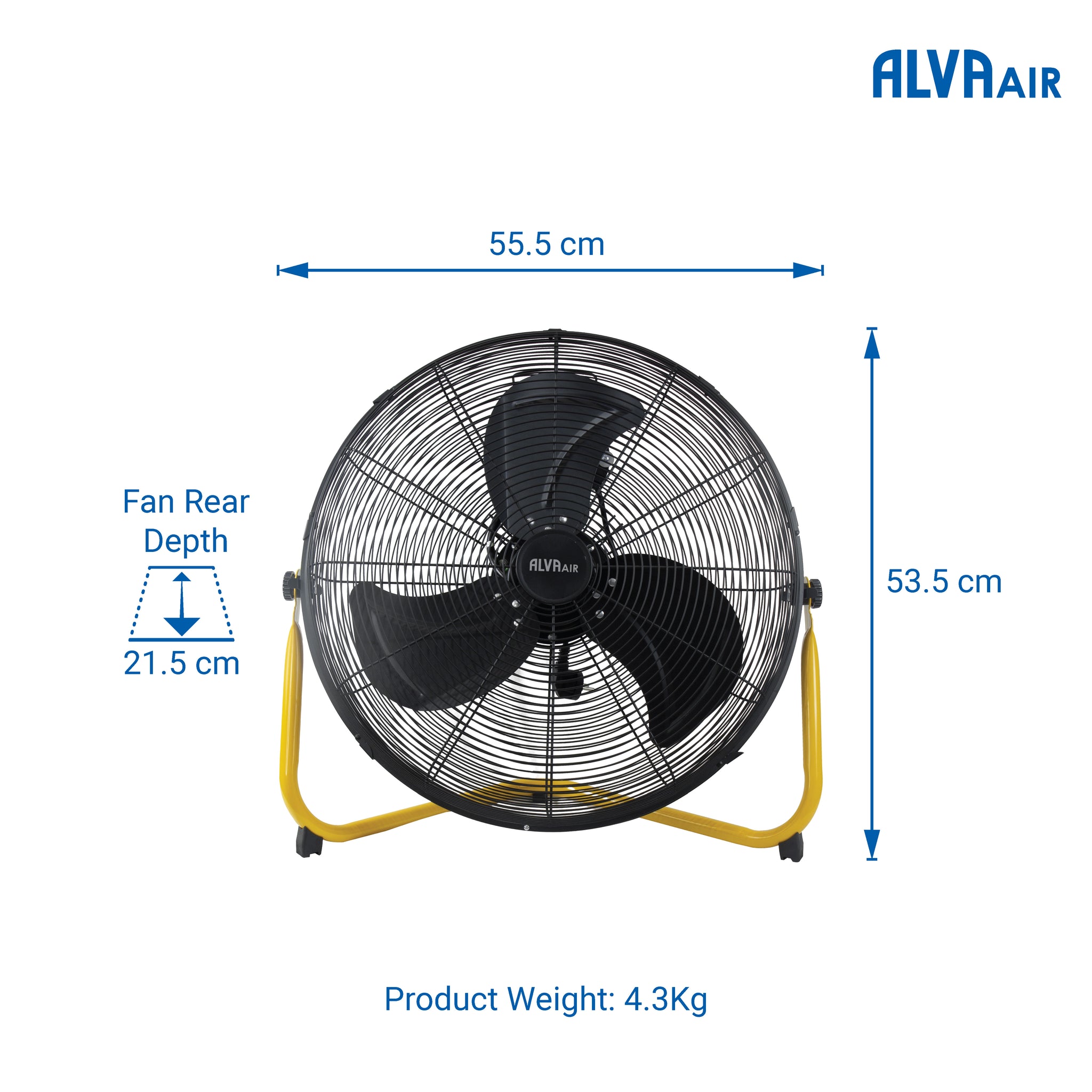 50cm FLOOR FAN – HIGH VELOCITY (MATT BLACK) – Alva Lifestyle