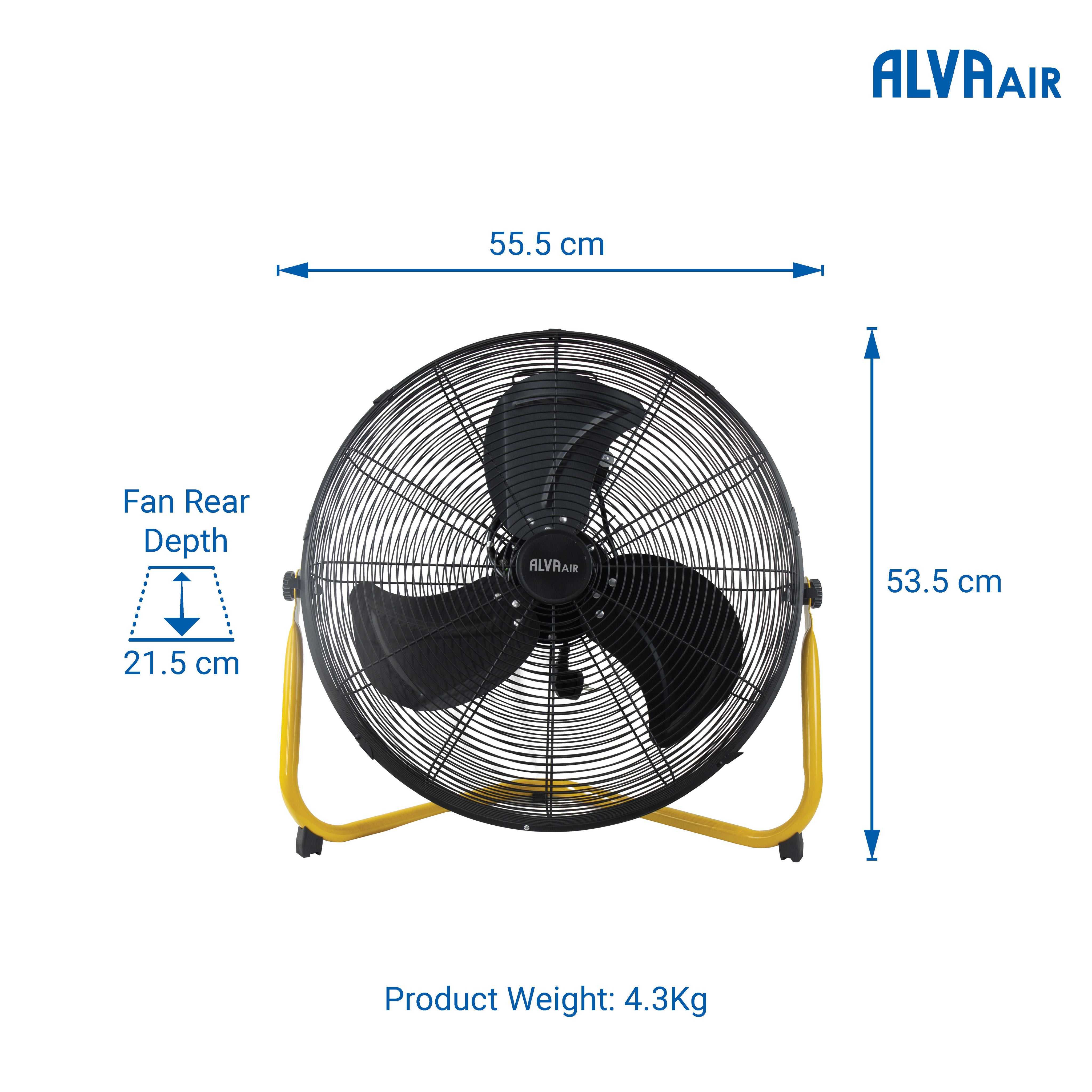 50CM FLOOR FAN – HIGH VELOCITY (MATT BLACK) – Alva Lifestyle