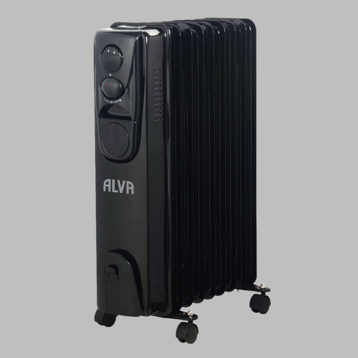 ALVA - 7 FINS 1500W OIL FILLED HEATER - GLOSSY BLACK
