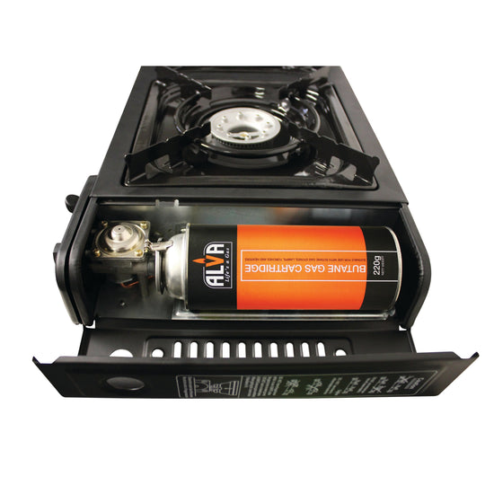 DOUBLE BURNER BUTANE CANISTER STOVE + CARRY CASE – Alva Lifestyle