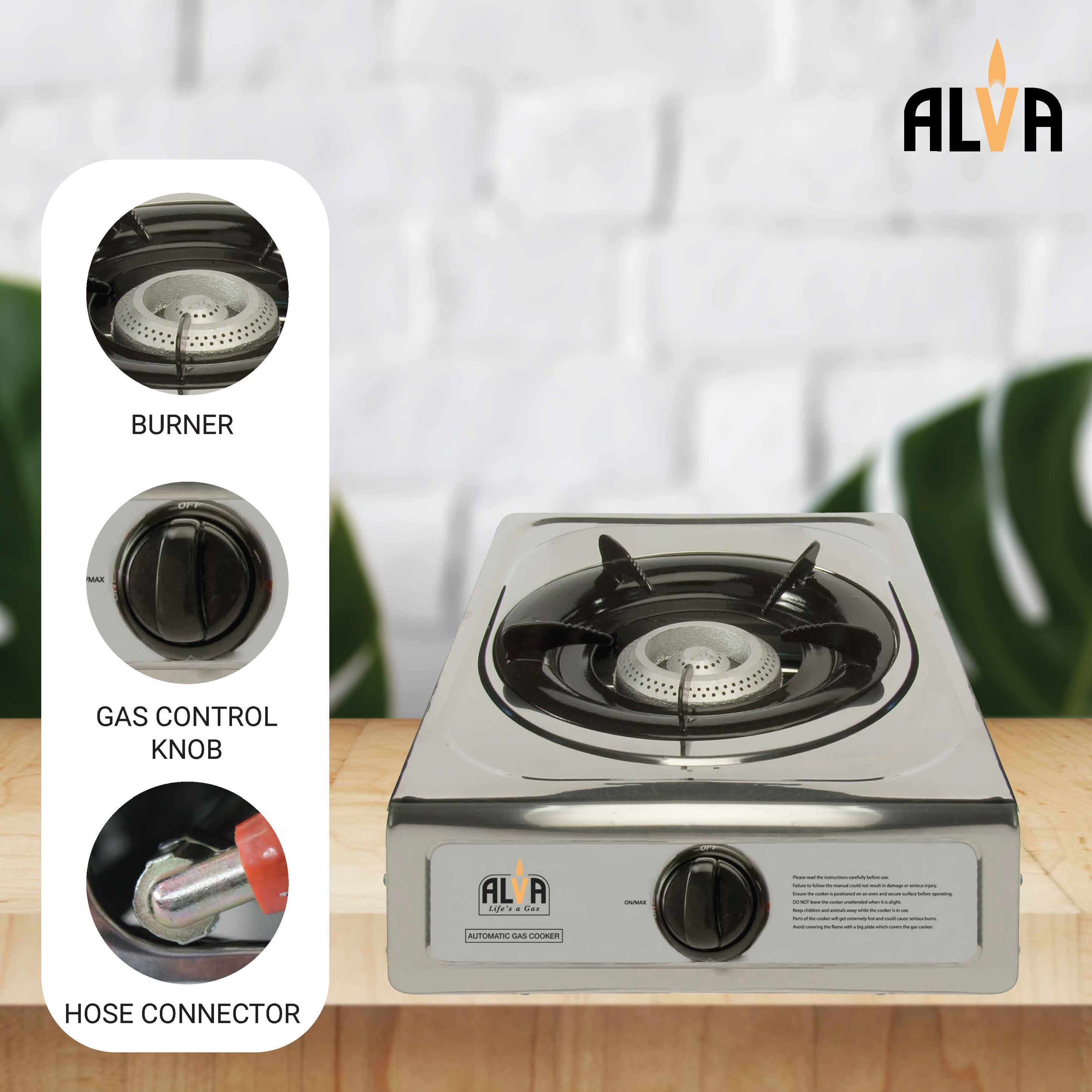ALVA - 1-BURNER STAINLESS STEEL GAS STOVE – Alva Lifestyle