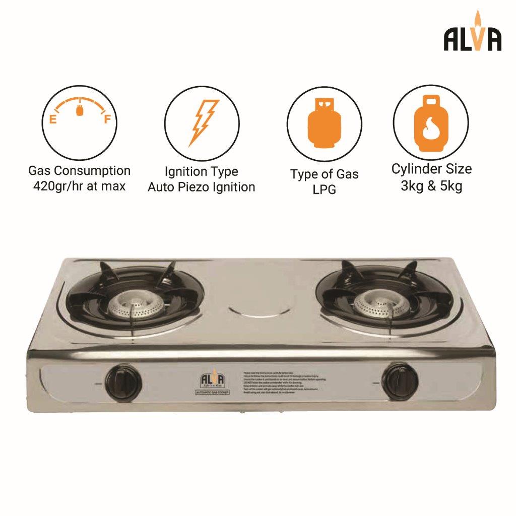 ALVA - 2-BURNER STAINLESS STEEL GAS STOVE – Alva Lifestyle