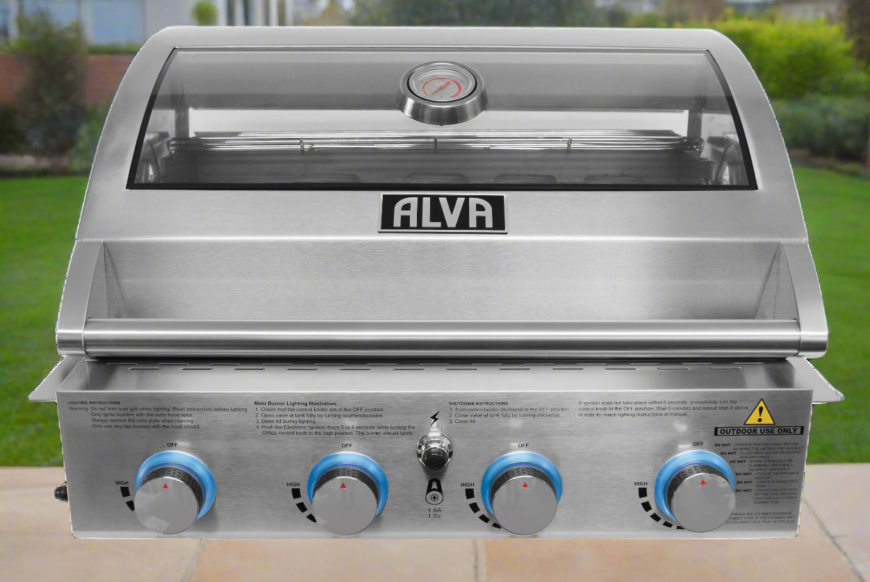 ALVA - MOJAVE 4-BURNER GLASS HOOD DROP-IN GAS BBQ